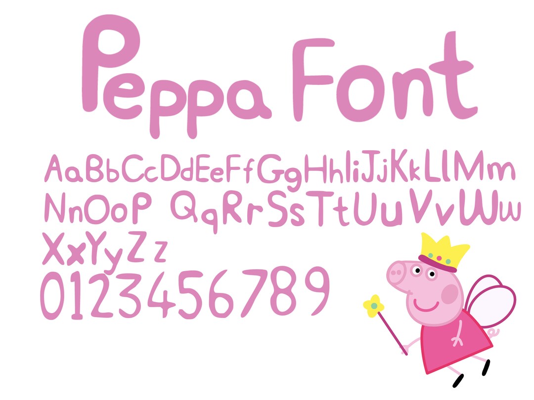 Peppa Pig Font, Peppa Font, Pink Peppa Font, Peppa Font Svg, Peppa Font ...