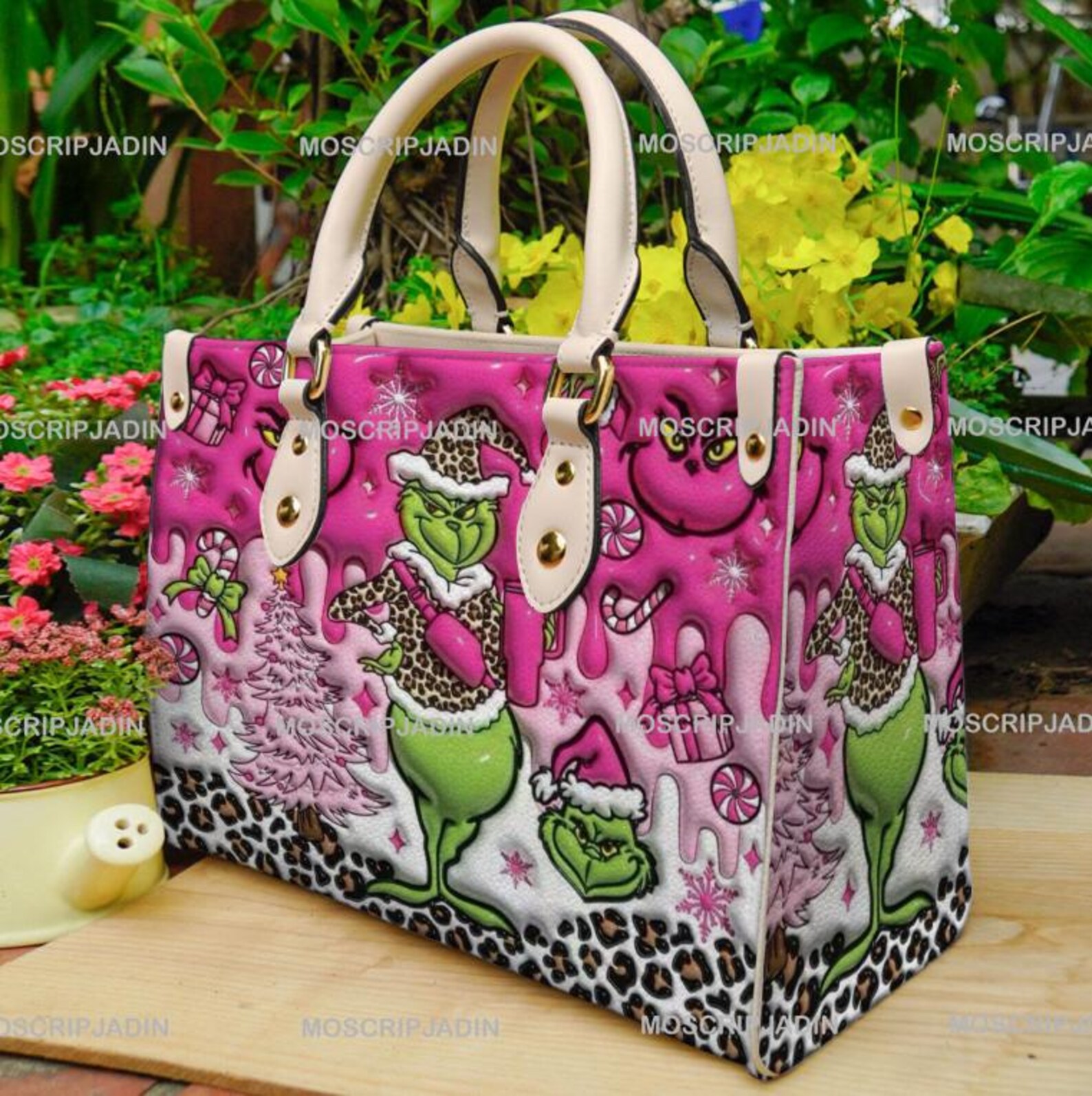 Grinch Leather Handbag,grinch Lover's Handbag,grinch Woman Purse ...