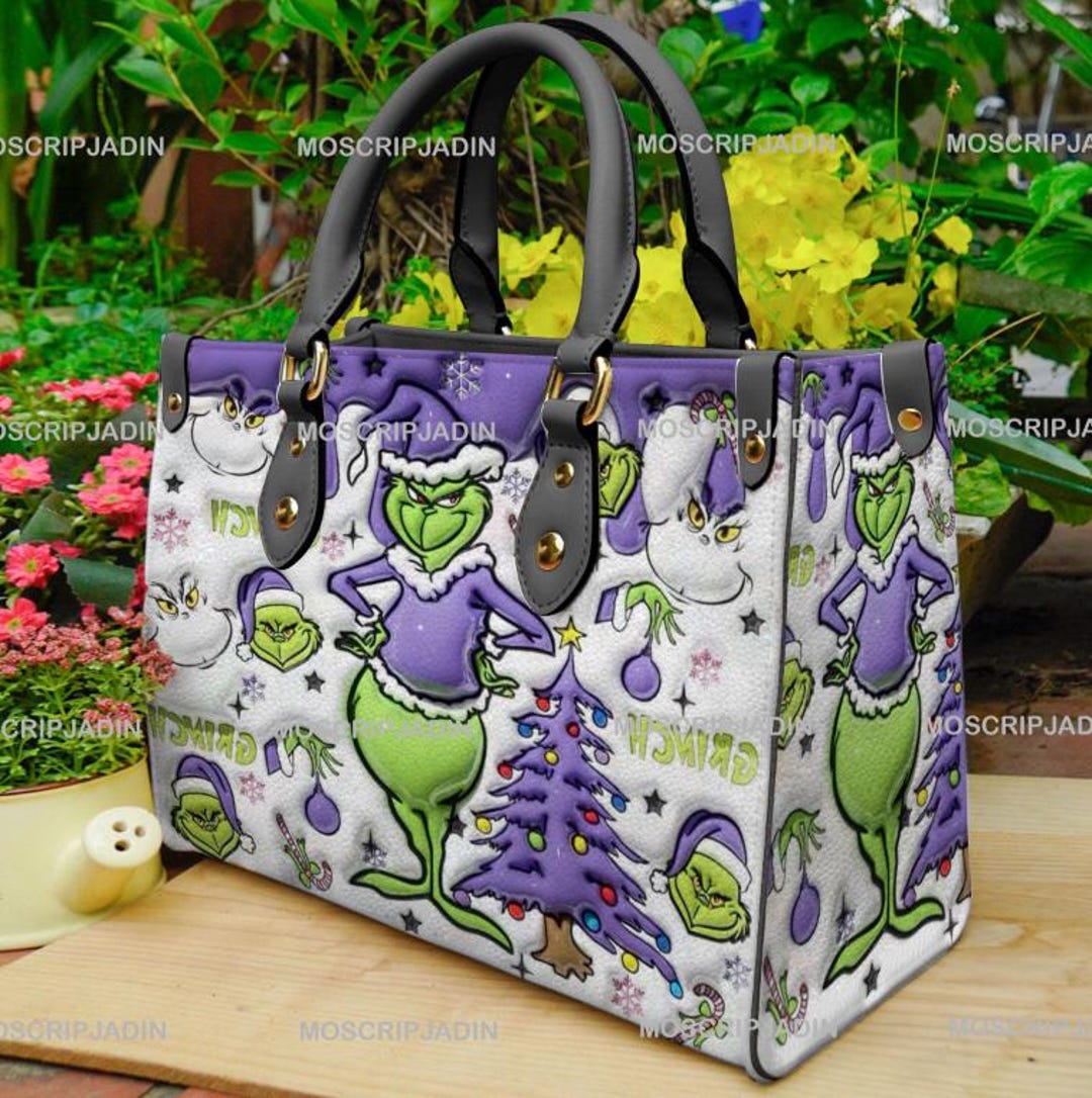 Grinch Leather Handbag,grinch Lover's Handbag,grinch Woman Purse ...