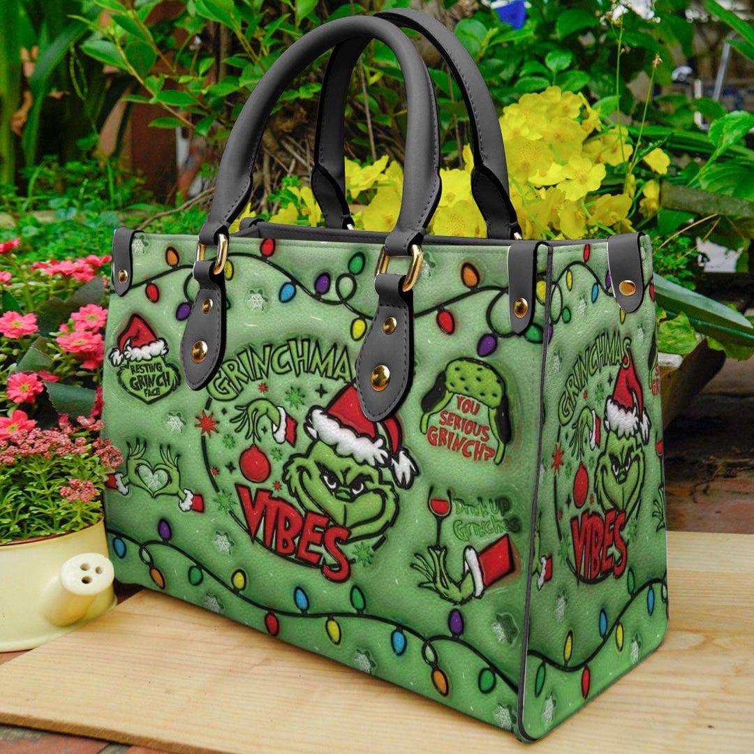 Grinch Women Leather Handbag,grinch Lover's Handbag,grinch Woman Purse ...