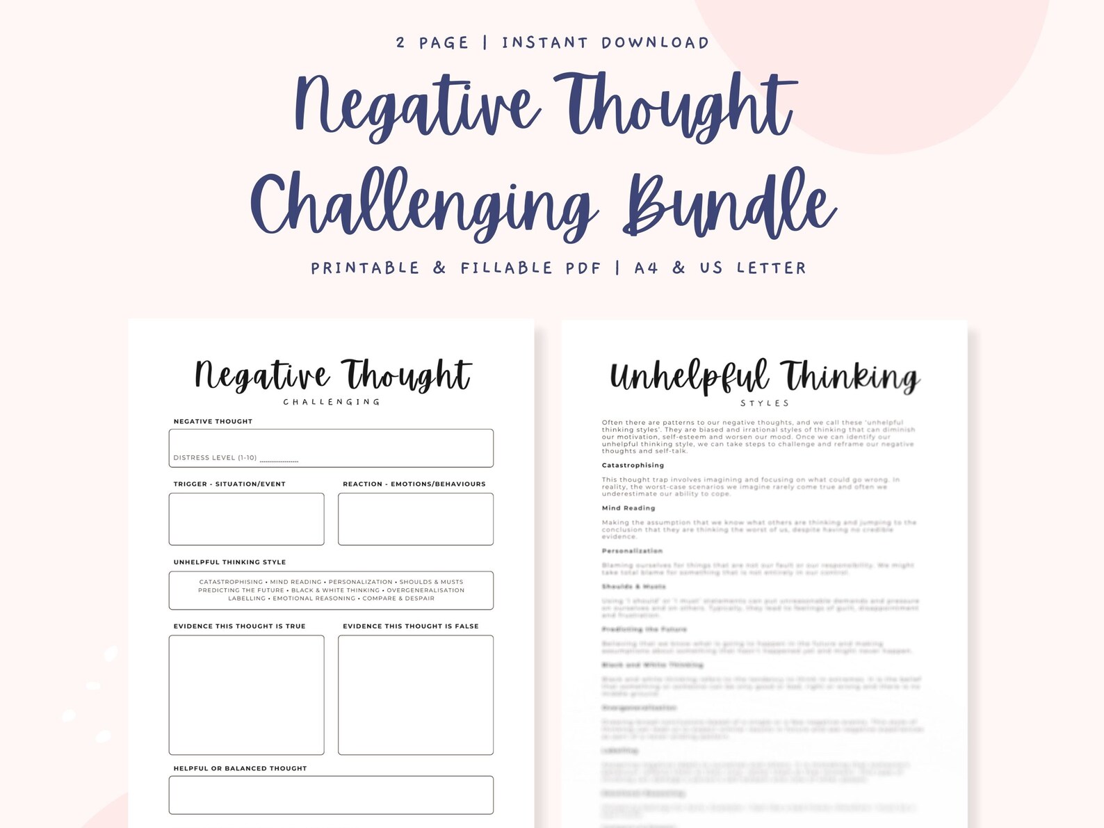 CBT Workbook - CBT Self Therapy, Cbt Thoughts, Cbt Worksheets ...