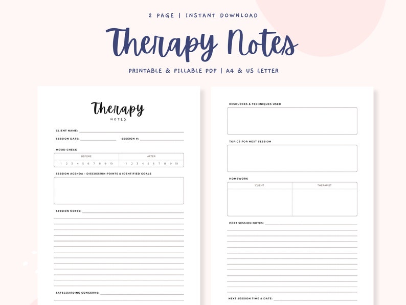 Therapist Planner Therapy Notes - Therapy Notebook, Therapist Notes ...