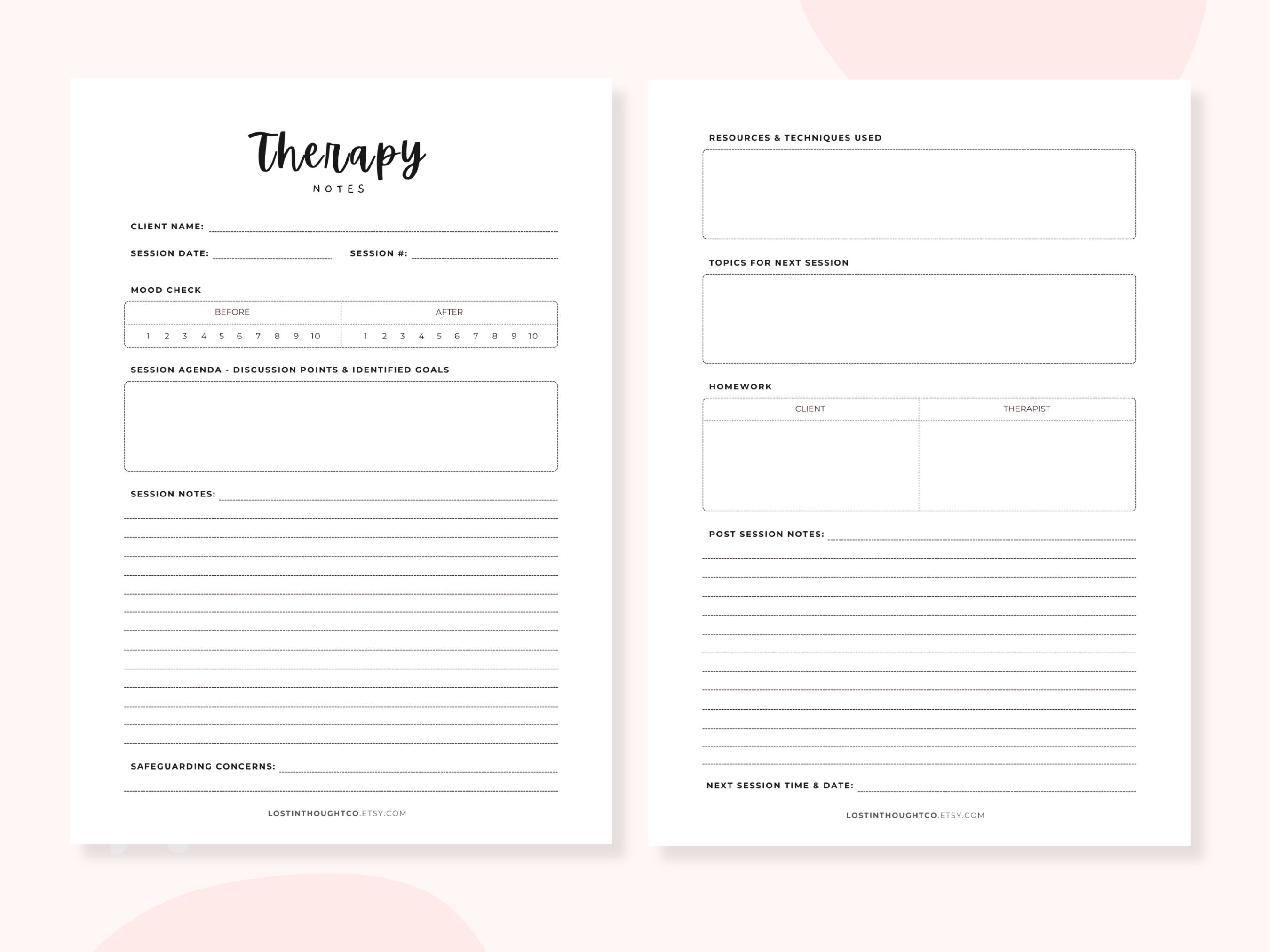 Therapist Planner Therapy Notes - Therapy Notebook, Therapist Notes ...