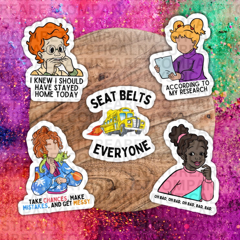Kid's School Bus Stickers, Miss Frizzle Stickers, Take Chances, Make ...