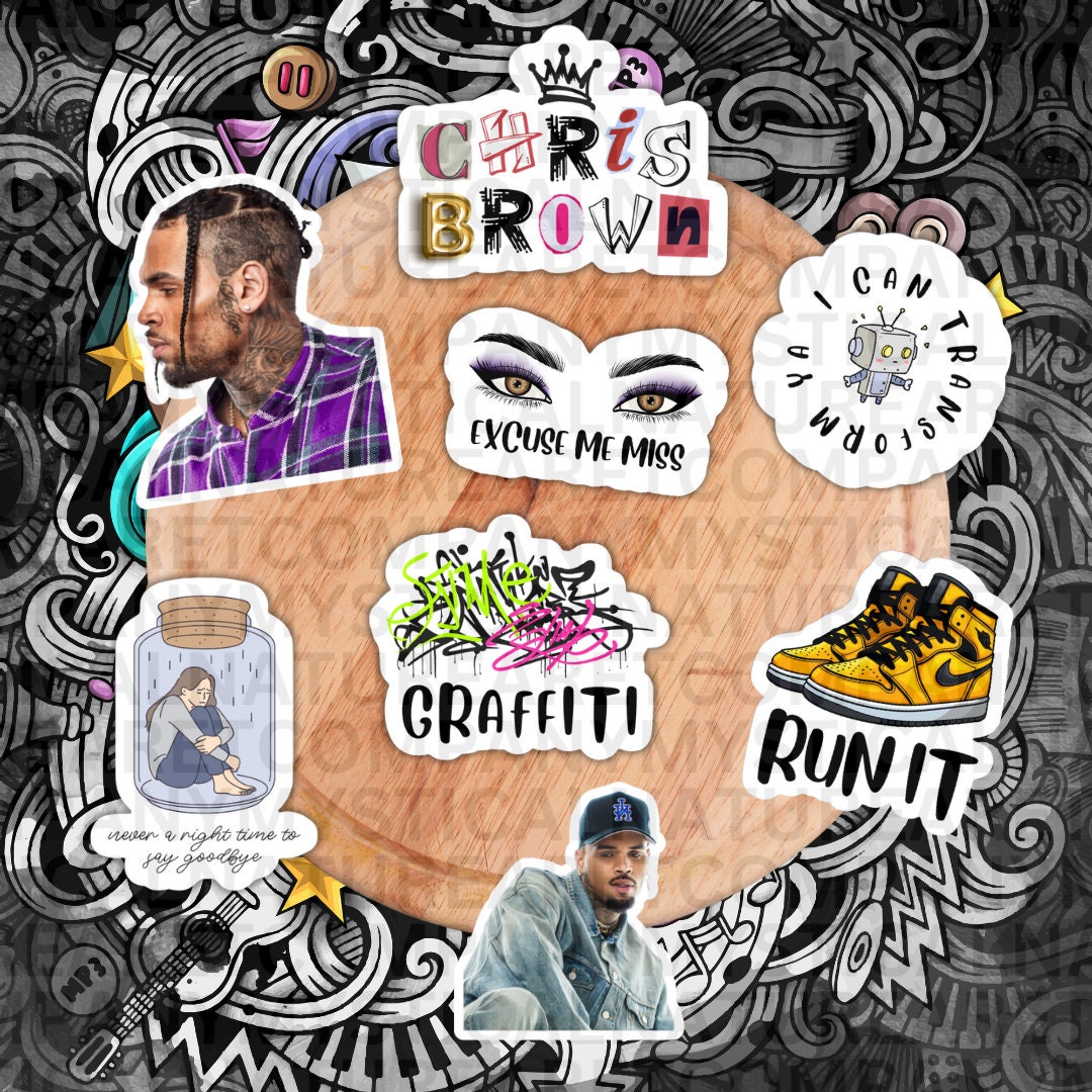 Chris Brown Stickers, Celebrity Stickers, Pop and R&B, Singer, Male ...