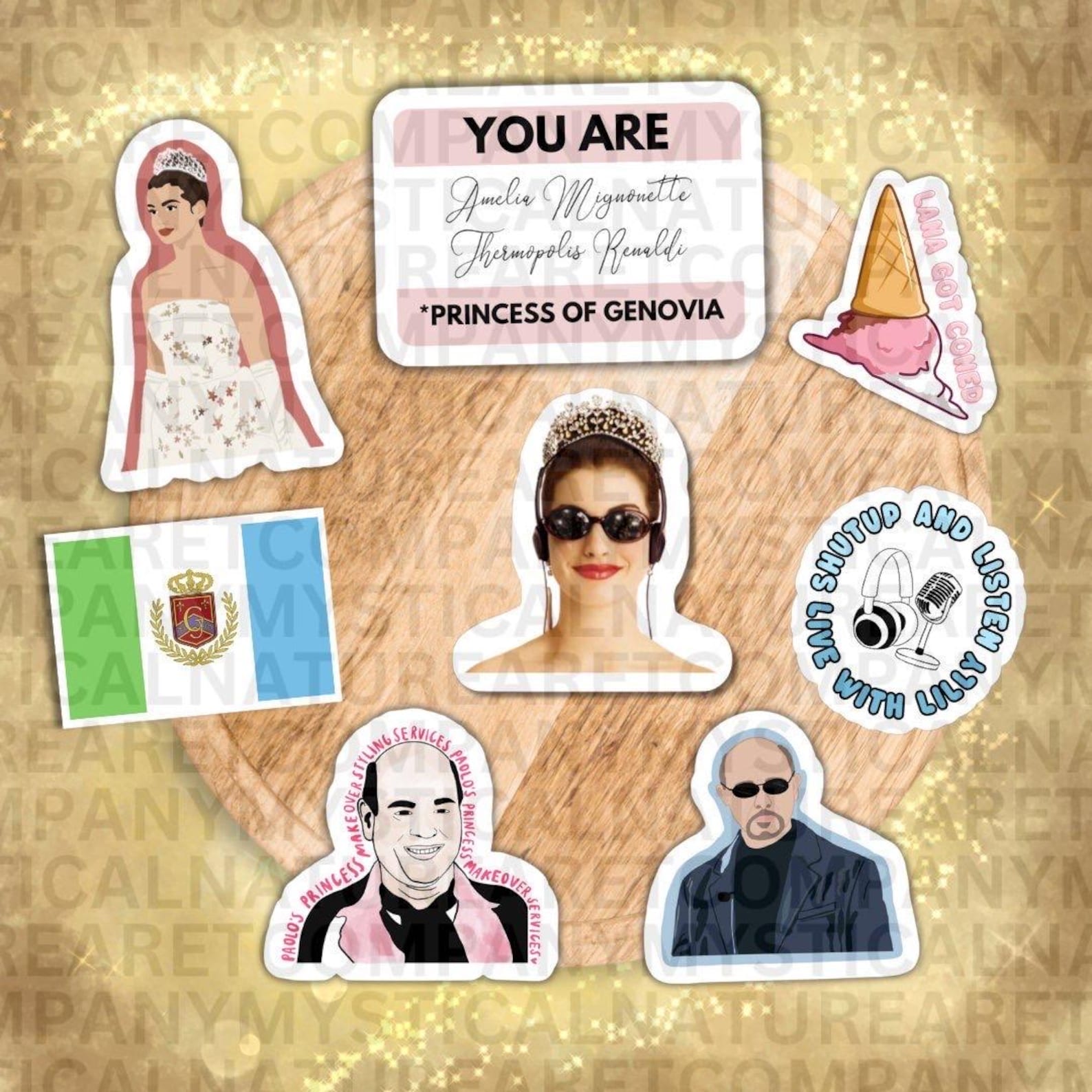The Princess' Diary of Genovia Stickers, Mia Thermopolis, Country Stamp ...