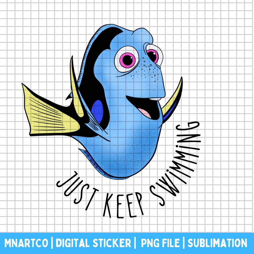 Just Keep Swimming Sticker, Dory Nemo Fish Sticker, Kid Movie Stickers ...