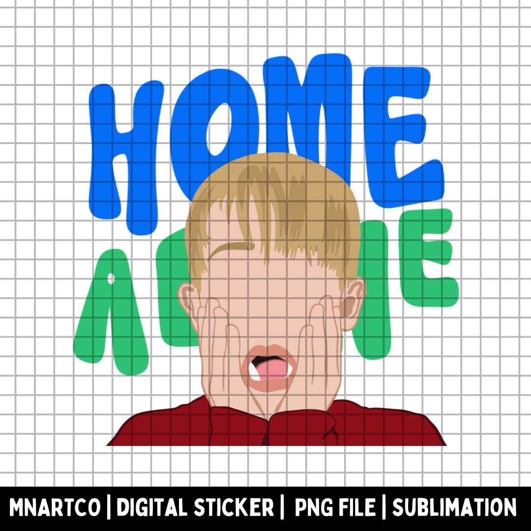 I’m at Home Alone, Christmas Stickers, Digital PNG, Caulking Boy ...