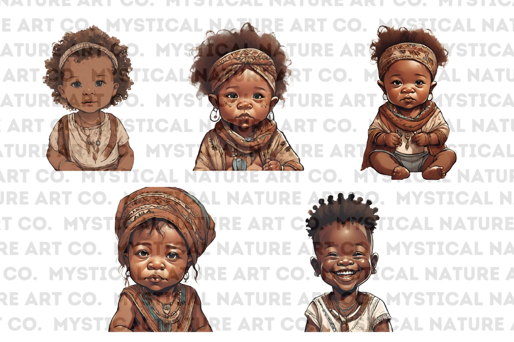Baby Bohemian Clipart Tribal Babies PNG Boho Watercolor - Etsy