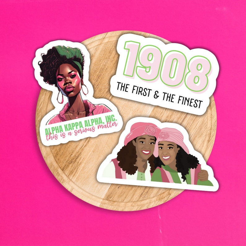 3 PCS AKA 1908 Sorority Sticker, Alpha Kappa Alpha Sorority Sticker ...