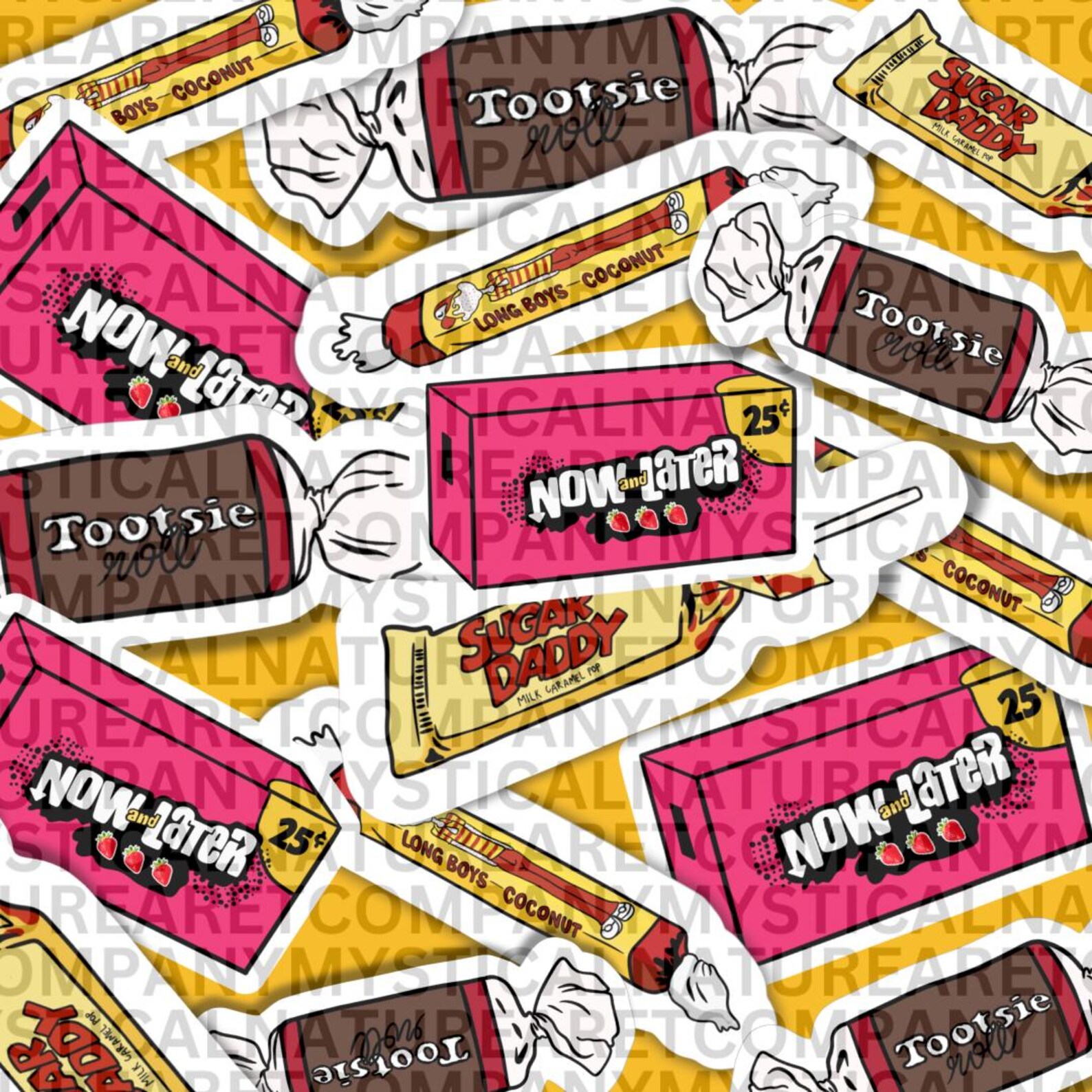 Vintage Chocolate Candy Sticker Bundles, Tootsie, Now Later Strawberry ...