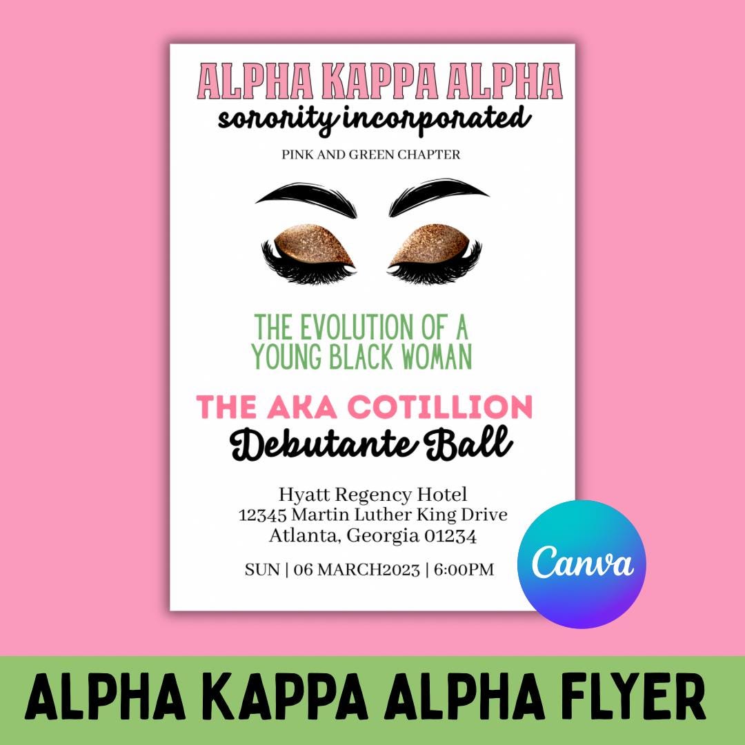 AKA Event Invitation, Instant Download, Canva Edit Template, Alpha ...
