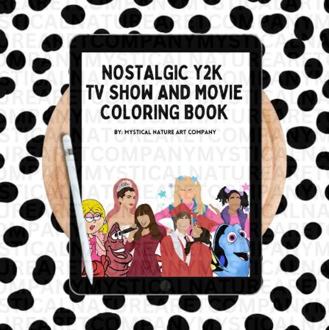 Nostalgic Coloring Book, Y2K Retro TV Coloring Pages, Printable Sheets ...