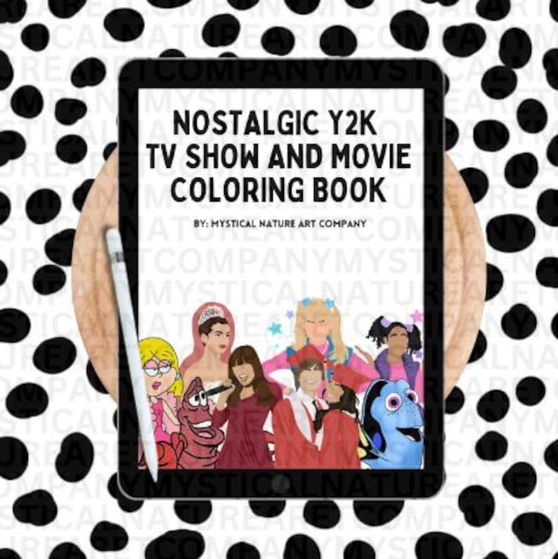Nostalgic Coloring Book, Y2K Retro TV Coloring Pages, Printable Sheets ...