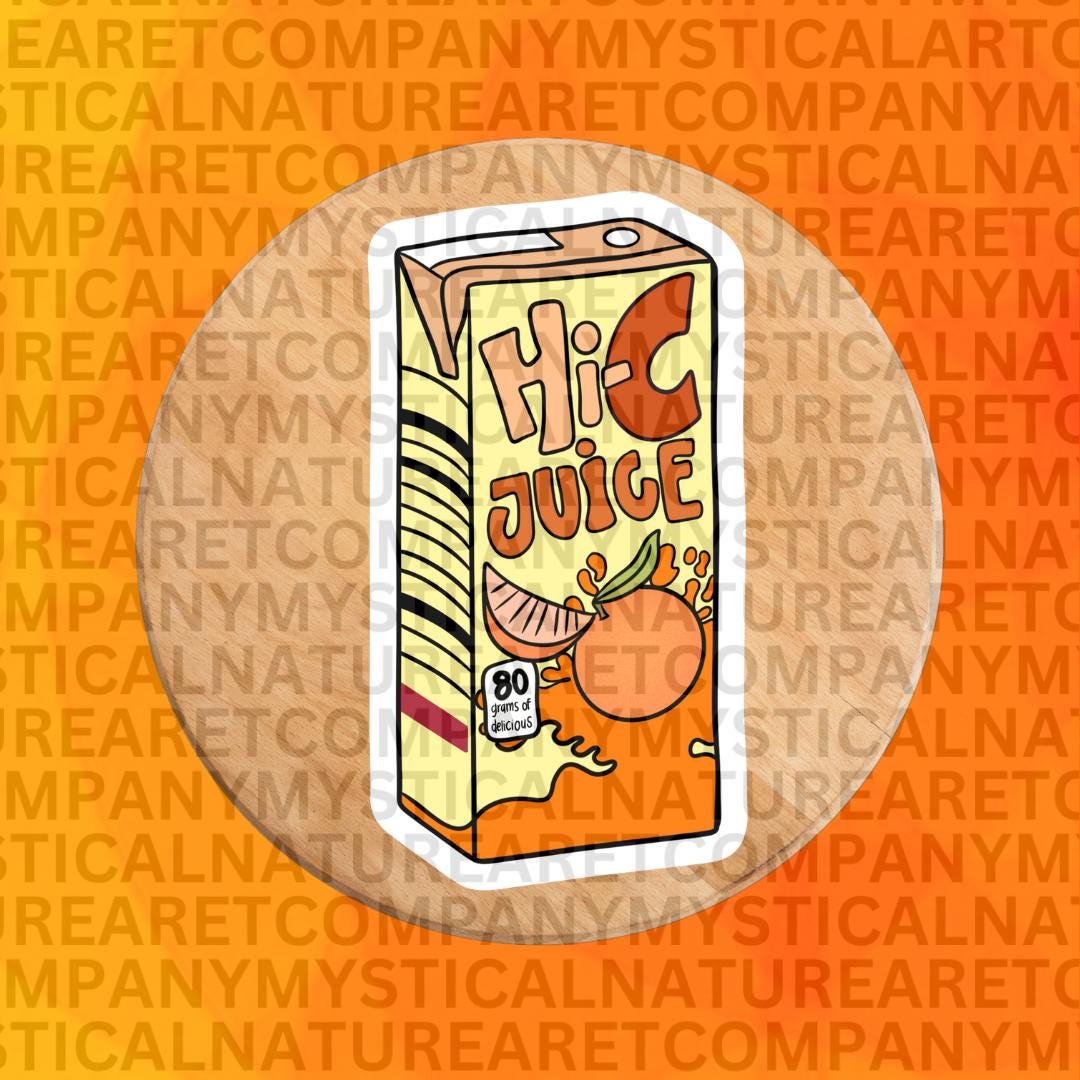 Hi-c Orange Juice Box, Orange Juice Sticker, Kids School Drink, Fun ...