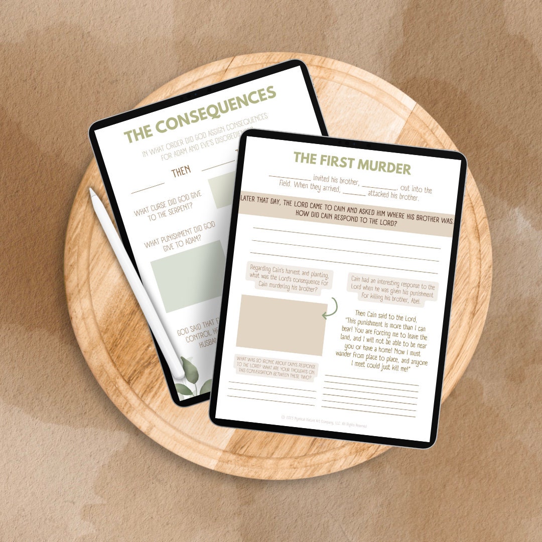 Digital Bible Study Guide, Genesis Study Worksheets, Aesthetic Bible ...
