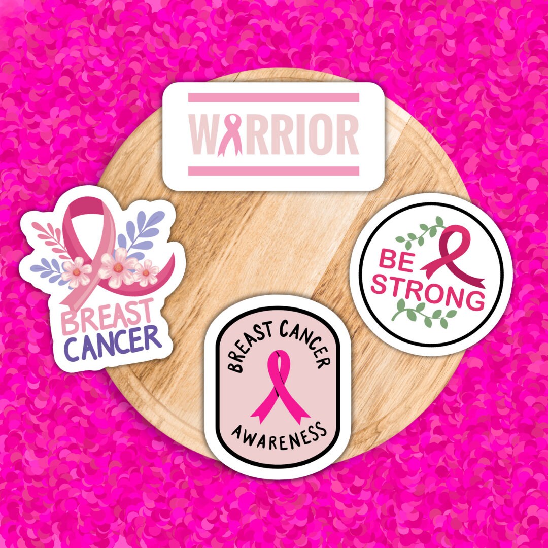 4 PCS Breast Cancer Survivor Sticker, Breast Cancer Awareness Sticker ...