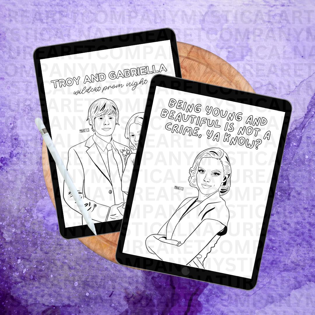 Nostalgic Coloring Book, Y2K Retro TV Coloring Pages, Printable Sheets ...