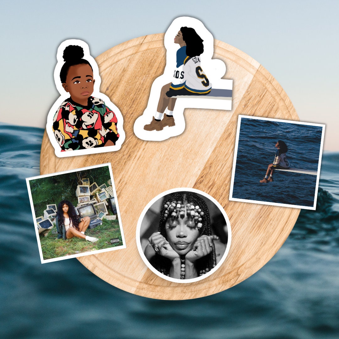 Sza SOS Stickers SZA Ctrl Album Cover Stickers, Pop Artist Water Bottle ...