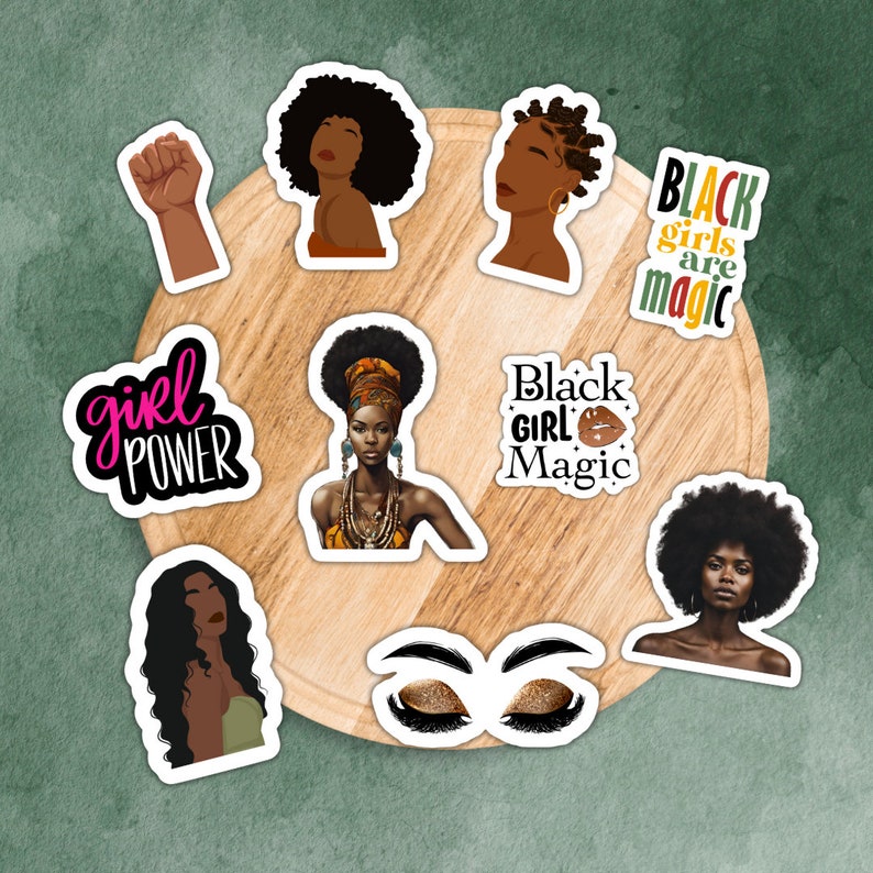 Black And Proud Sticker Pack Black Woman Sticker Pride Black Girl