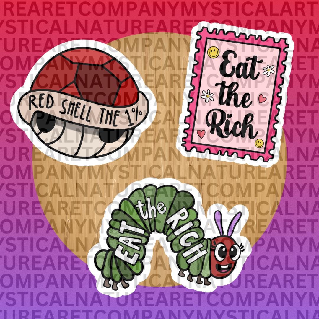 Eat the Rich Sticker, Hungry Caterpillar Sticker, Income Inequality ...
