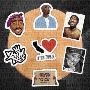 Tupac Shakur Stickers, Purple Bandana, Digital, California Love Sticker ...