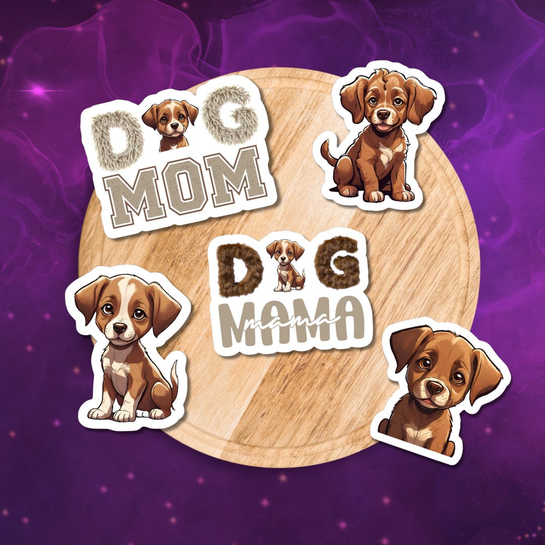 Brown Dog Stickers for Dog Enthusiasts, Dog Mom Stickers, Laptop and ...
