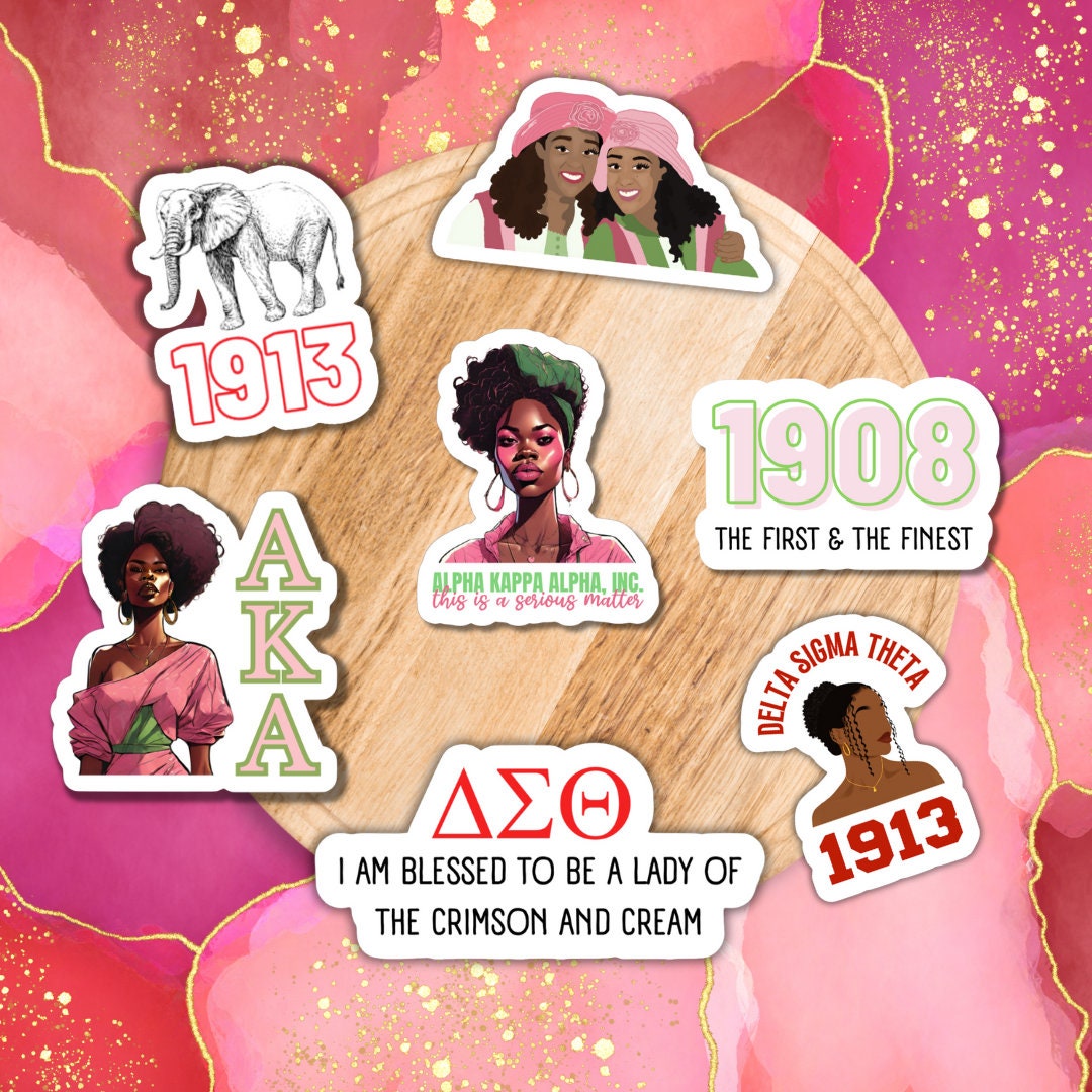 7 PCS AKA and Delta Sigma Theta Sticker Pack, HBCU Sorority Stickers ...