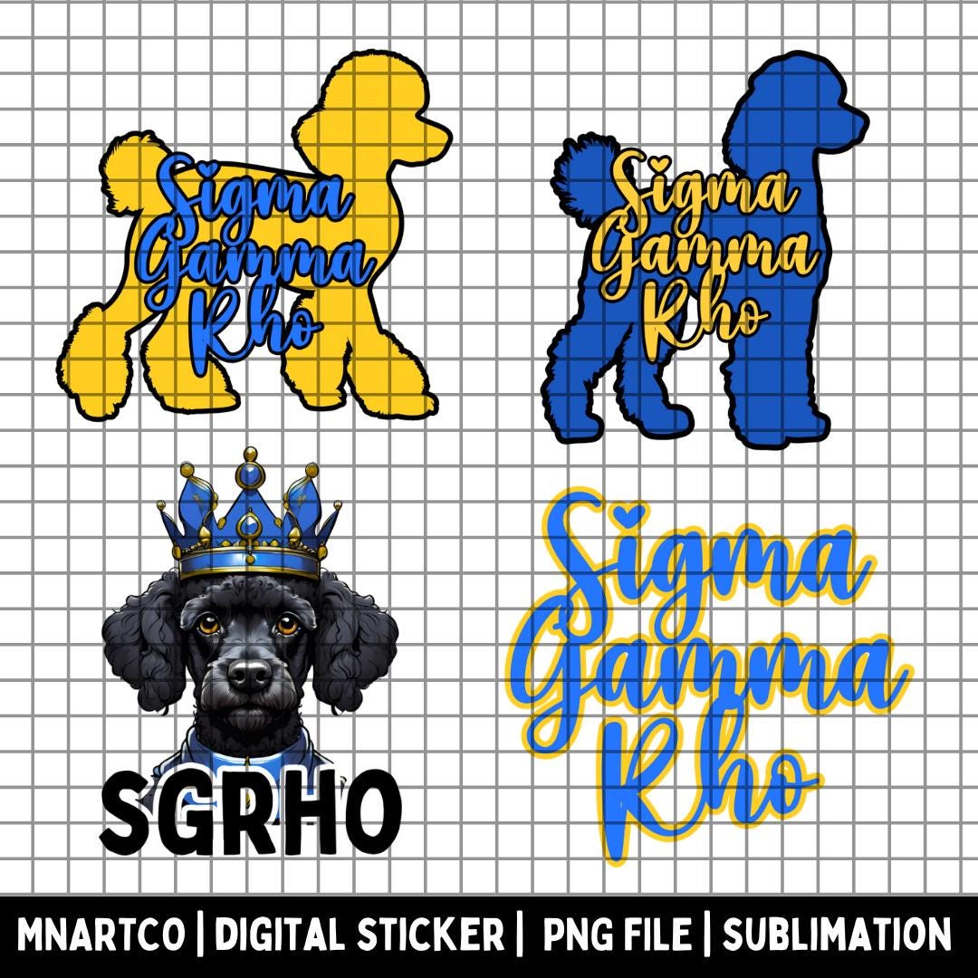 Sigma Gamma Rho PNG Bundles, Sgrho Poodle and Letters, Blue and Gold ...