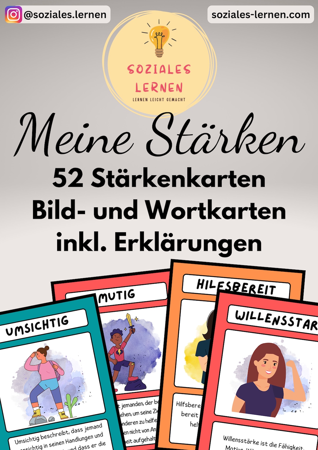 My Strengths - 52 Picture Cards With Explanations for Children and ...