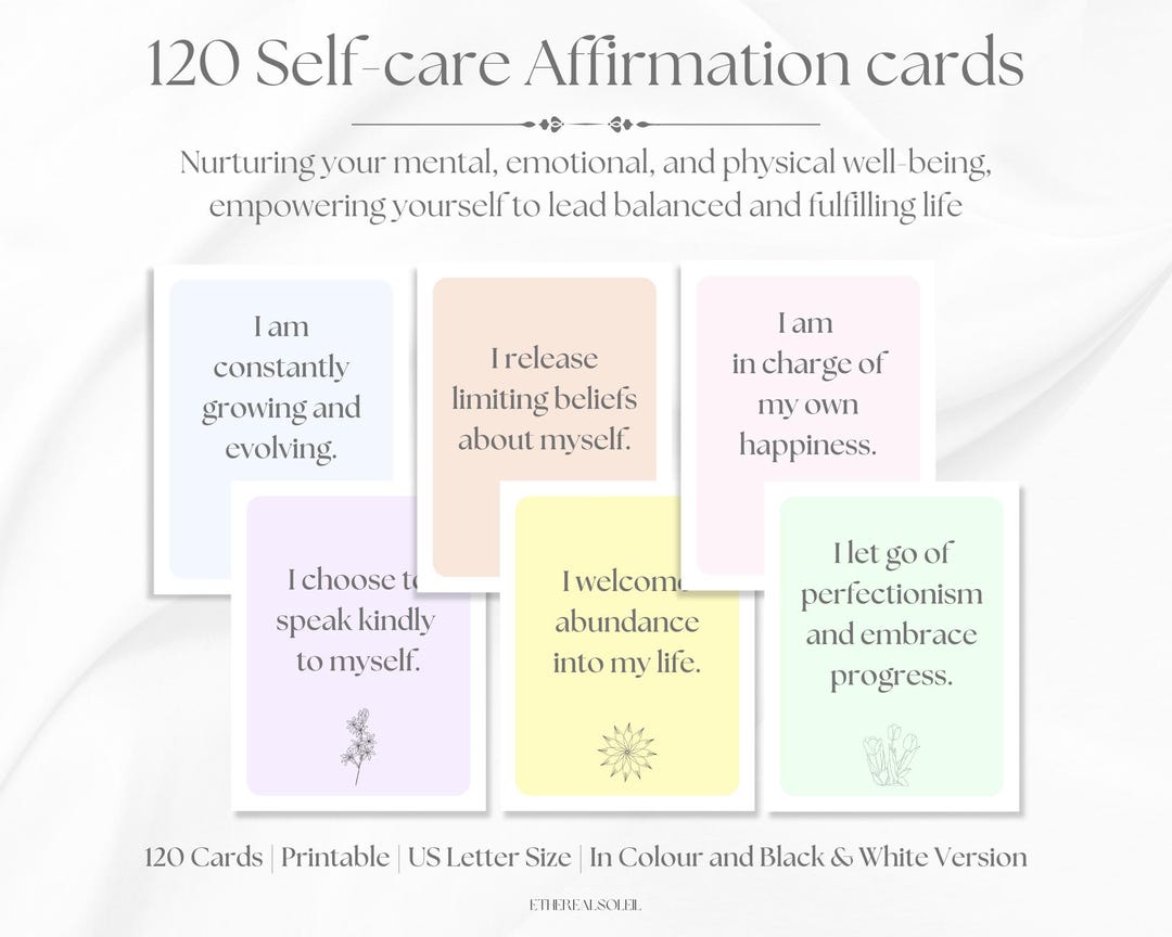 Self-care Affirmation Cards, Self Care, Affirmations, Affirmations ...