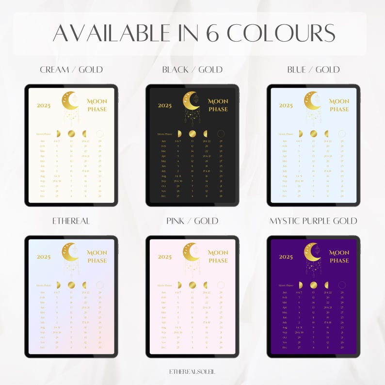Moon Phase Calendar 2025, 2026, 2027, 2028 Lunar Calendar, Moonphases ...