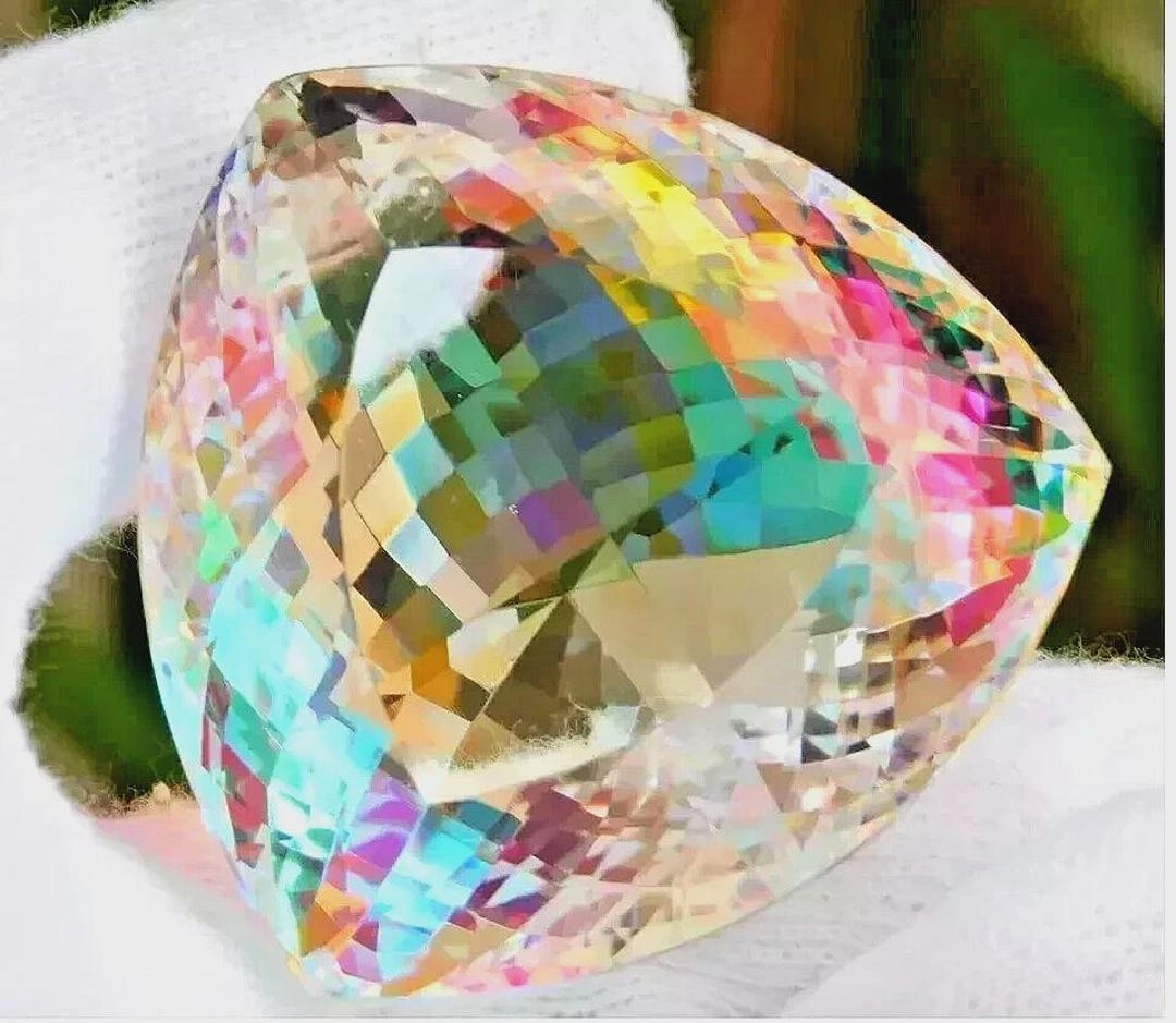 Rainbow Mystic Topaz, Trillion Cut Gemstone, Loose Topaz Stone, 33.1 ...