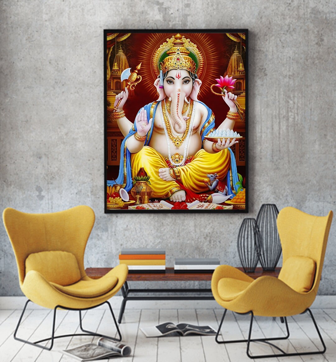 Ganesh Poster Hindu God / Ganesh Print / Diwali Art / Ganesh - Etsy
