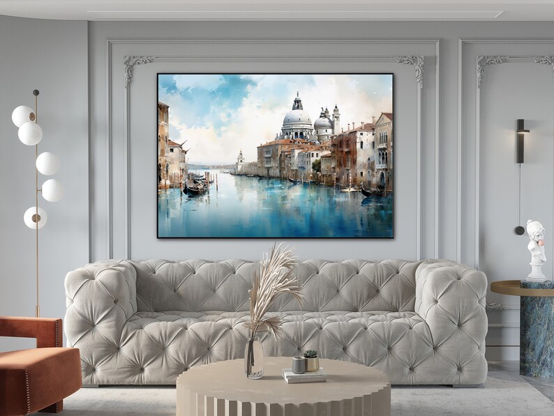 Abstract Venice Oil Painting Italy Art Colorful Buildings Art Texture ...