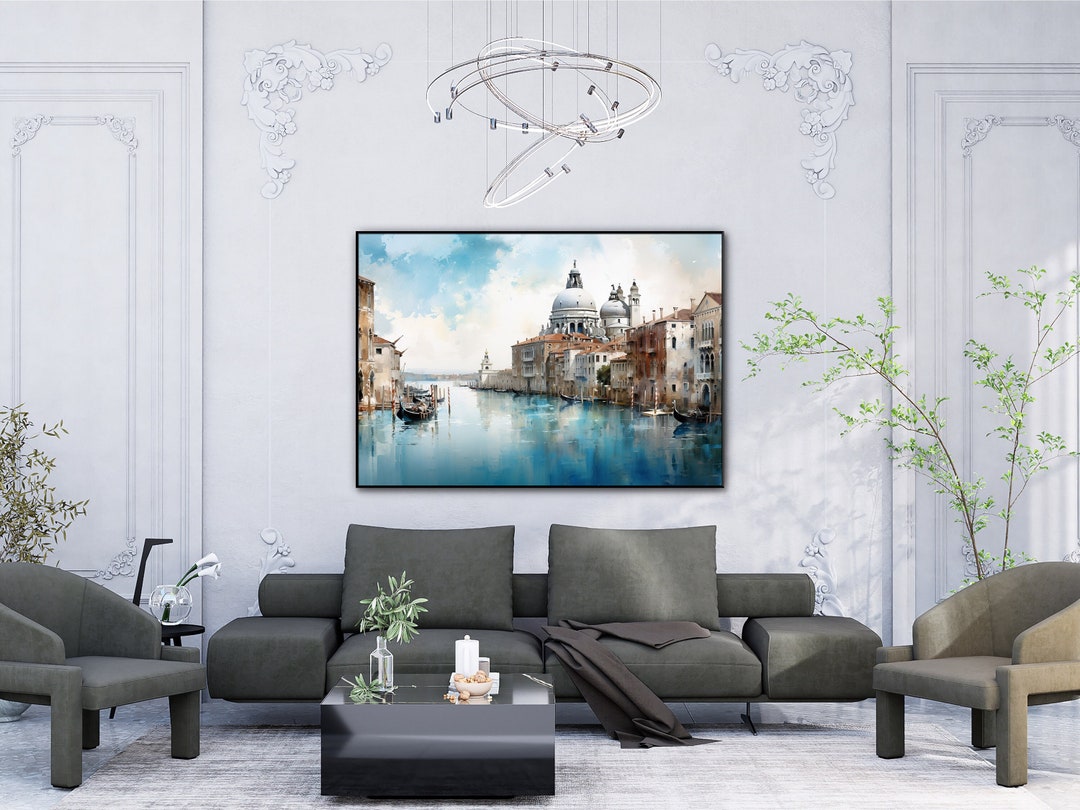 Abstract Venice Oil Painting Italy Art Colorful Buildings Art Texture ...