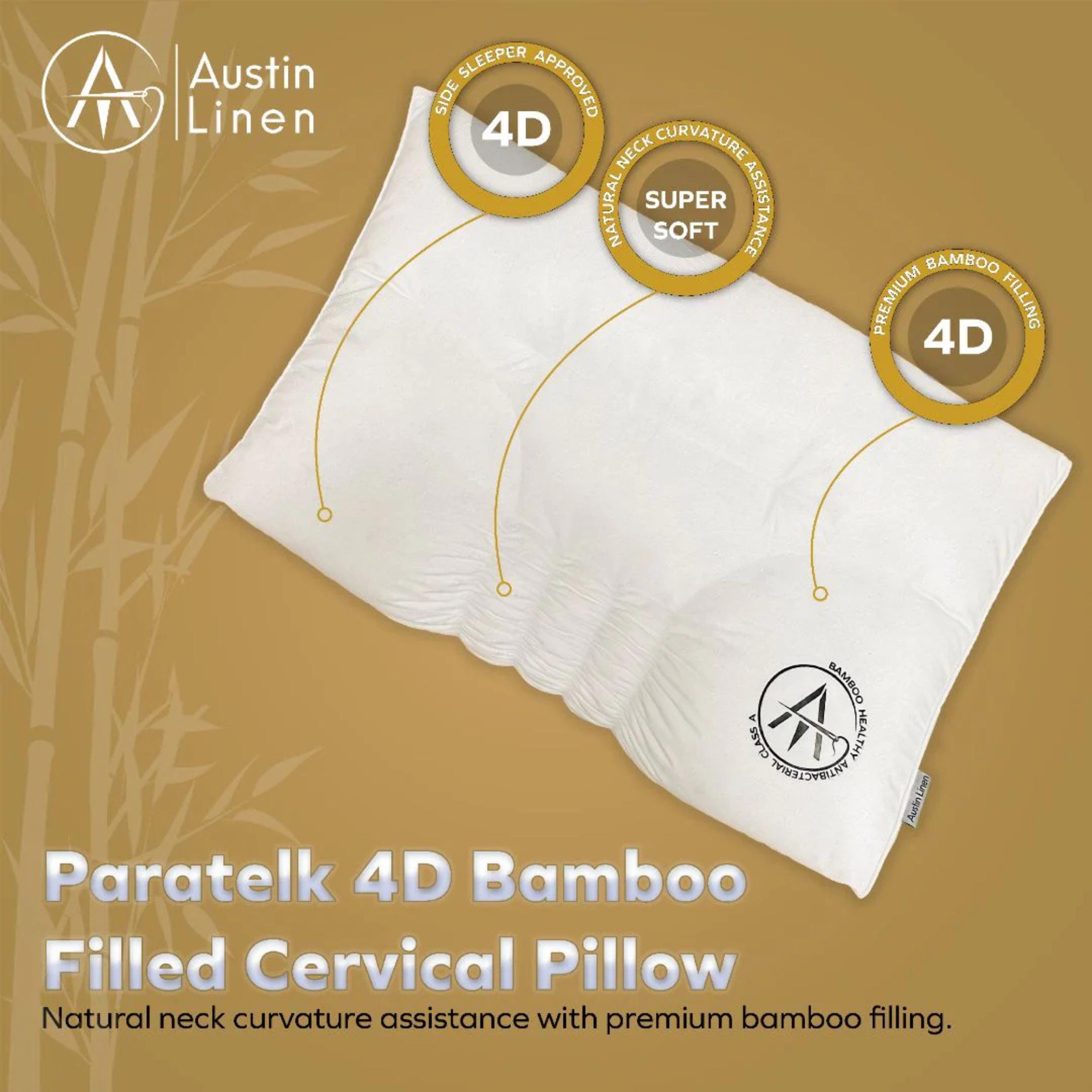 Austin Linen® Paratelk 4D Bamboo Filled Cervical Pillow Extra Soft - Etsy