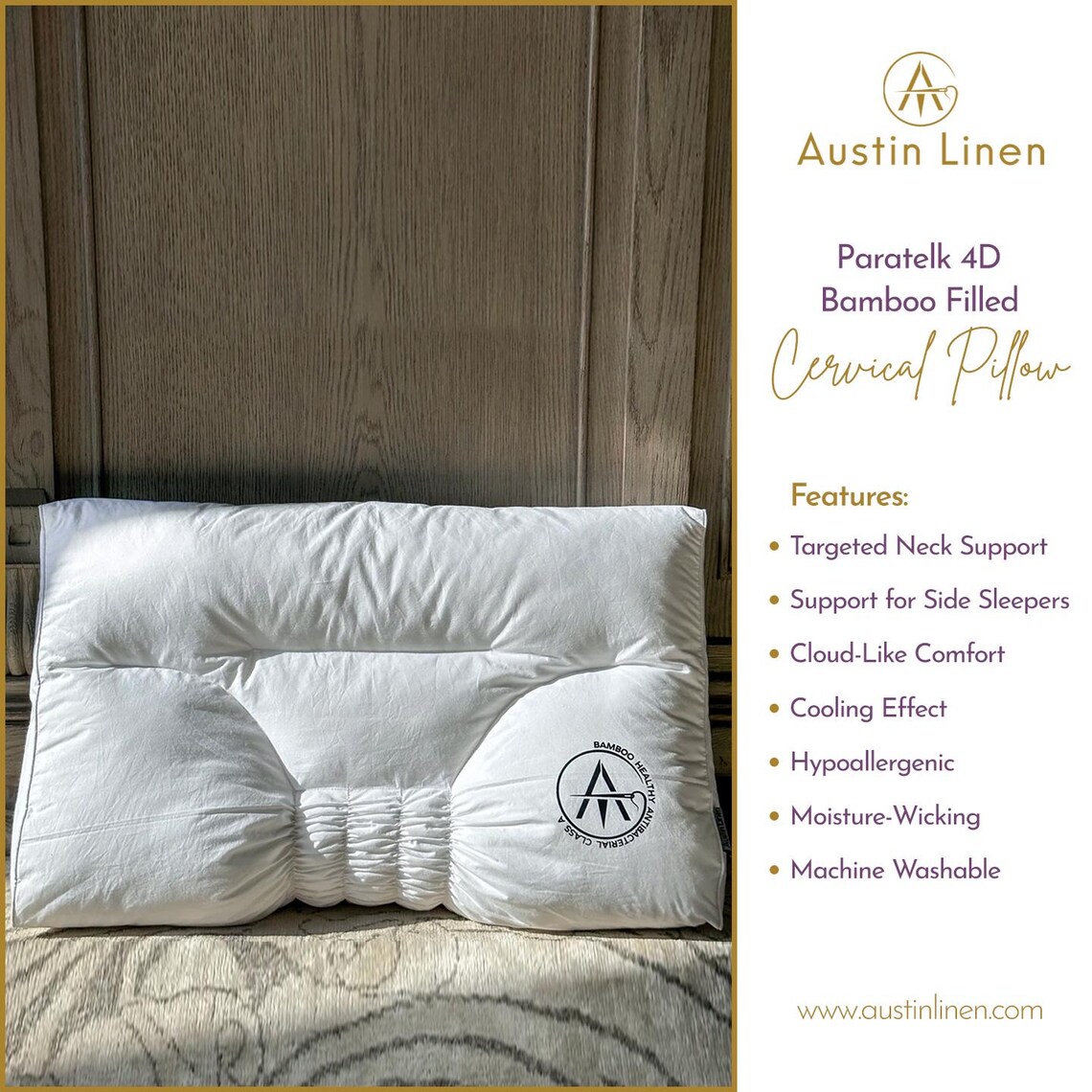 Austin Linen® Paratelk 4D Bamboo Filled Cervical Pillow Extra Soft - Etsy