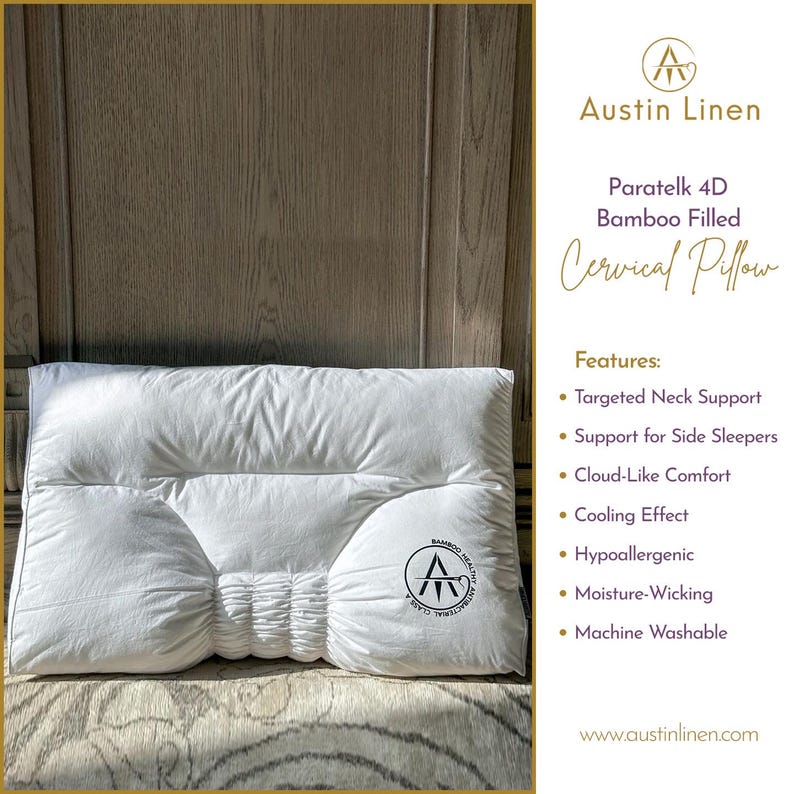 Austin Linen® Paratelk 4D Bamboo Filled Cervical Pillow Extra Soft - Etsy