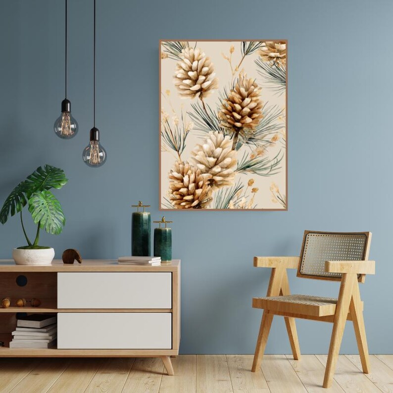 Nordic Botanik Kunstdruck 3er Set | Natürliche Elemente Poster ...