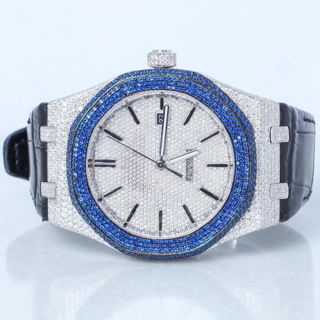 Moissanite Diamond Watch: Iced Out Luxury Automatic Watch for Men Hip ...