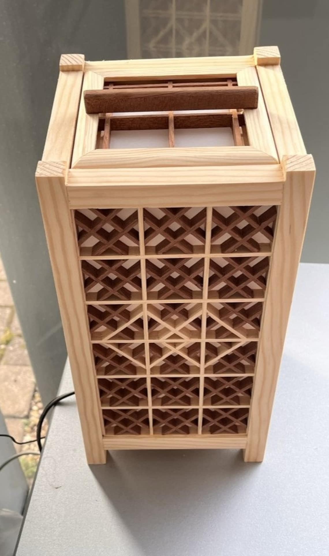 Handmade, Japanese Lamp Kumiko Lamp, Andon, Handmade Wooden Lamp, Table ...