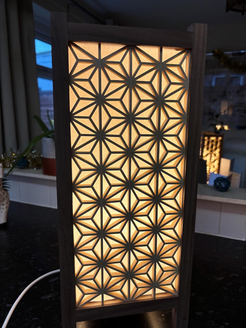 Handmade Japanese Kumiko Lamp, Wooden Andon Lantern, Table Lamp - Etsy