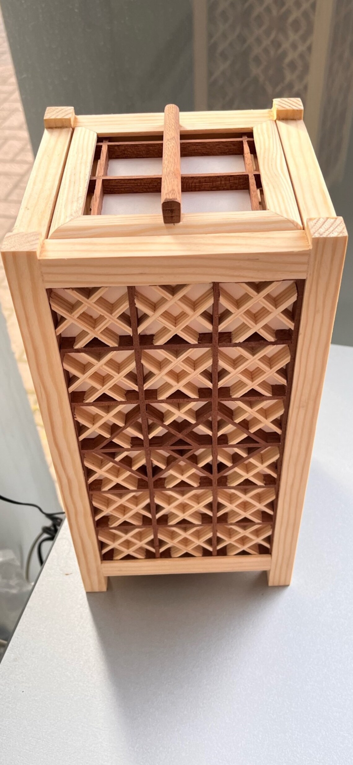 Handmade Japanese Lamp Kumiko Lamp Andon Handmade Wooden - Etsy