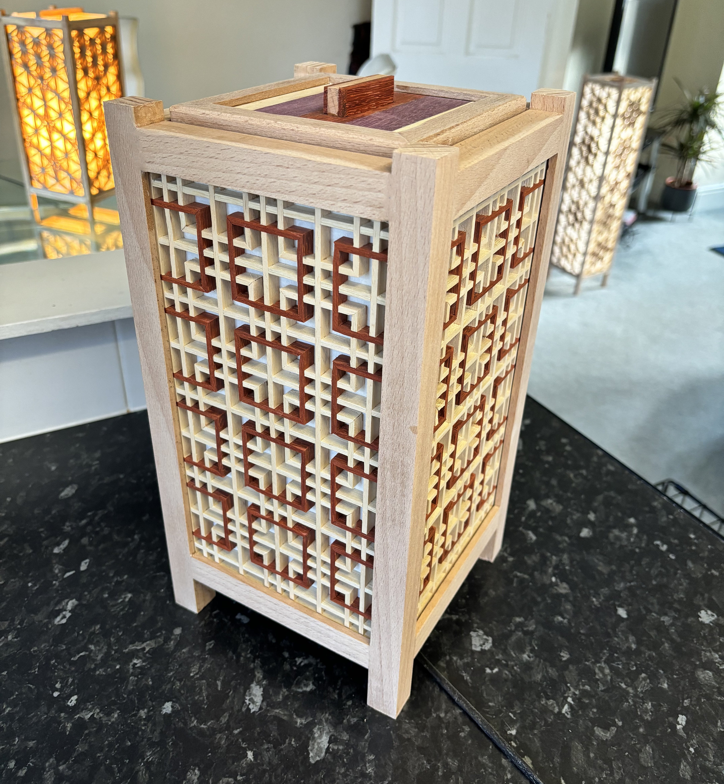 Kumiko Lamp Wooden Lamp Andon Wall Lamp Ceiling Lamp - Etsy