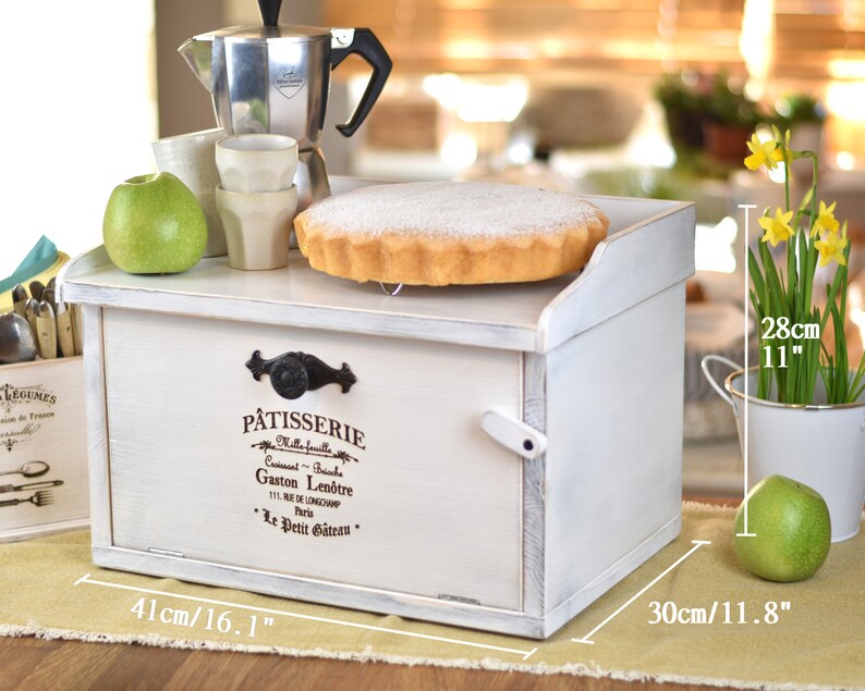 COUNTERTOP BREAD BOX, Farmhouse Decorative Country Wooden Bread Bin ...