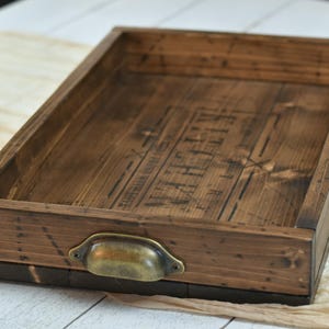 Rustic Wooden Serving Tray, Decorative Ottoman Wood Tray, Rustic ...