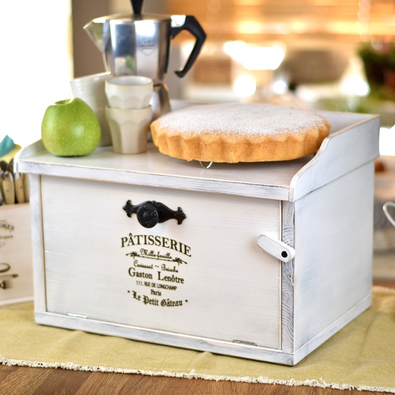 Rustic Farmhouse Bread Box Wooden Kitchen Storage Vintage-style Bread ...