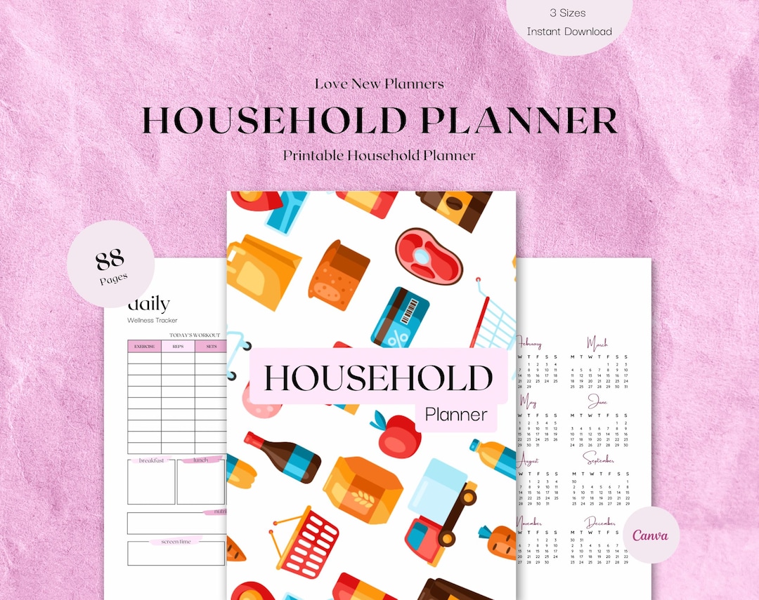 Household Planner, Printable, Cleaning Schedule, Cleaning Checklist ...