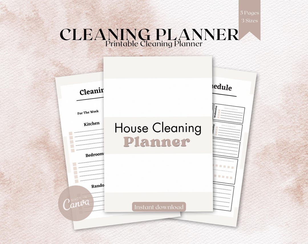 Cleaning Planner Printable, Beige, Cleaning Checklist, Cleaning ...